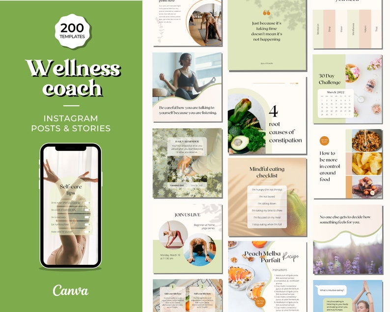 Health and Wellness Instagram Templates, Social Media Post, Nutrition ...