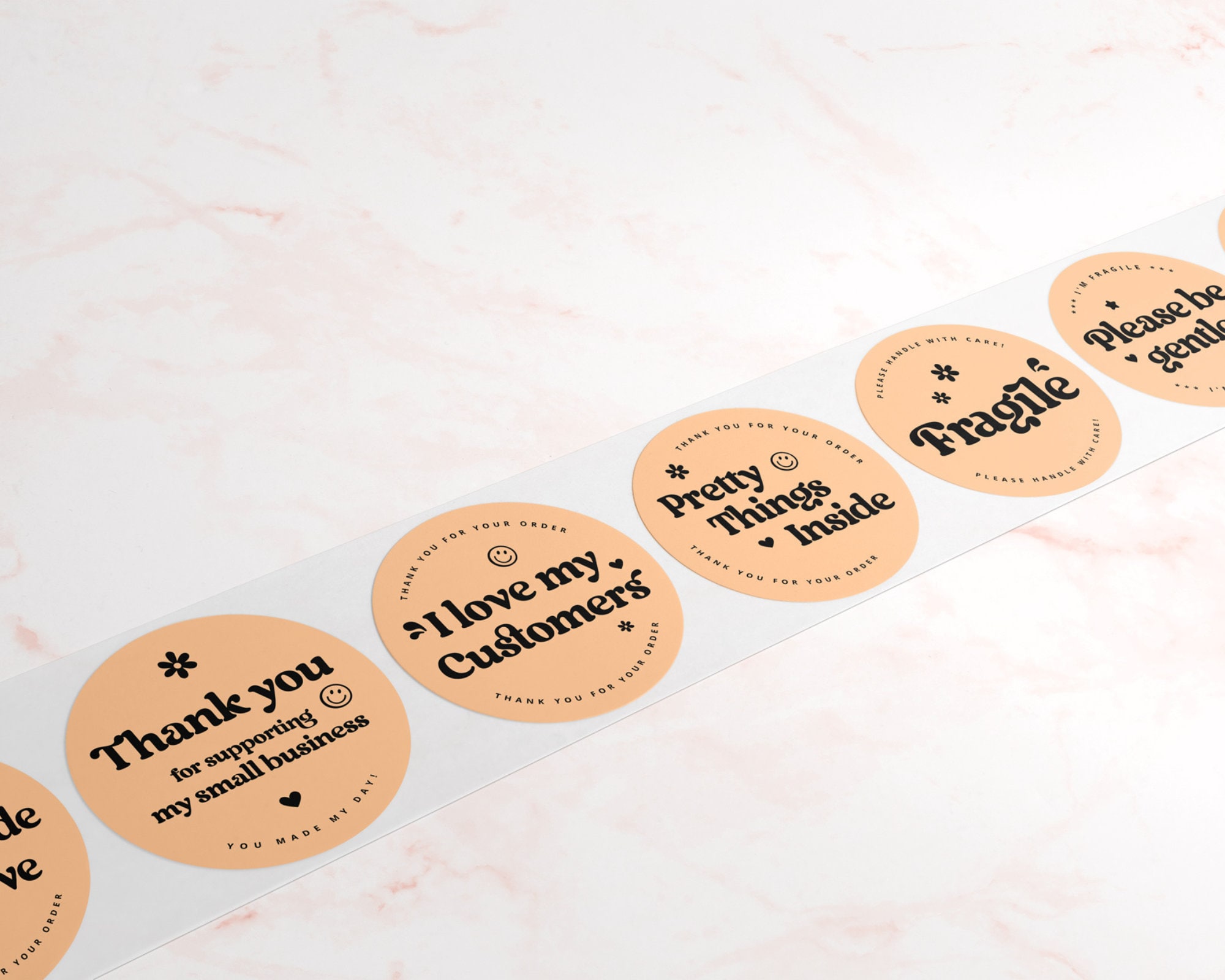 Retro Thermal Round Labels for Small Business Owners - Etsy