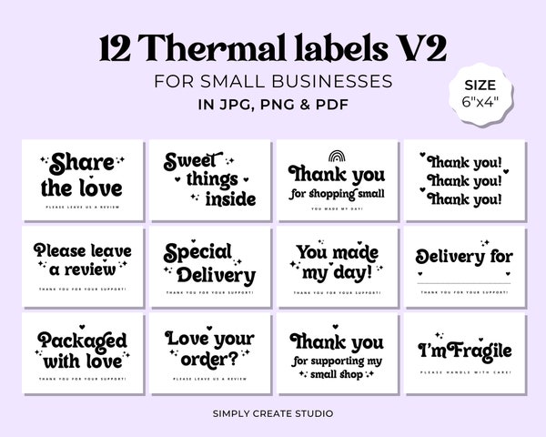 Thermal Labels V2 for Small Business Owners, Packaging Sticker Design ...