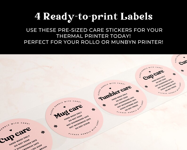 Cup Care Labels for Small Business Owners, Packaging Sticker Design ...