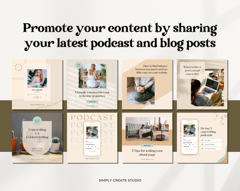 Copywriting Template for Instagram, Canva Template for Copywriting ...
