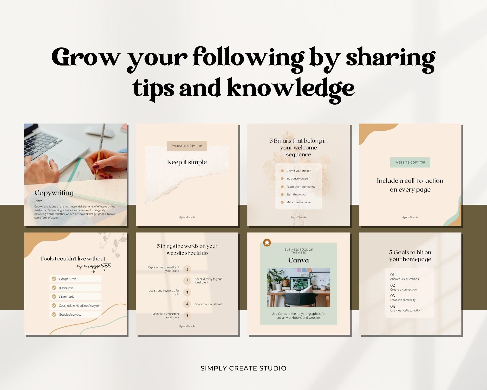 Copywriting Template for Instagram, Canva Template for Copywriting ...