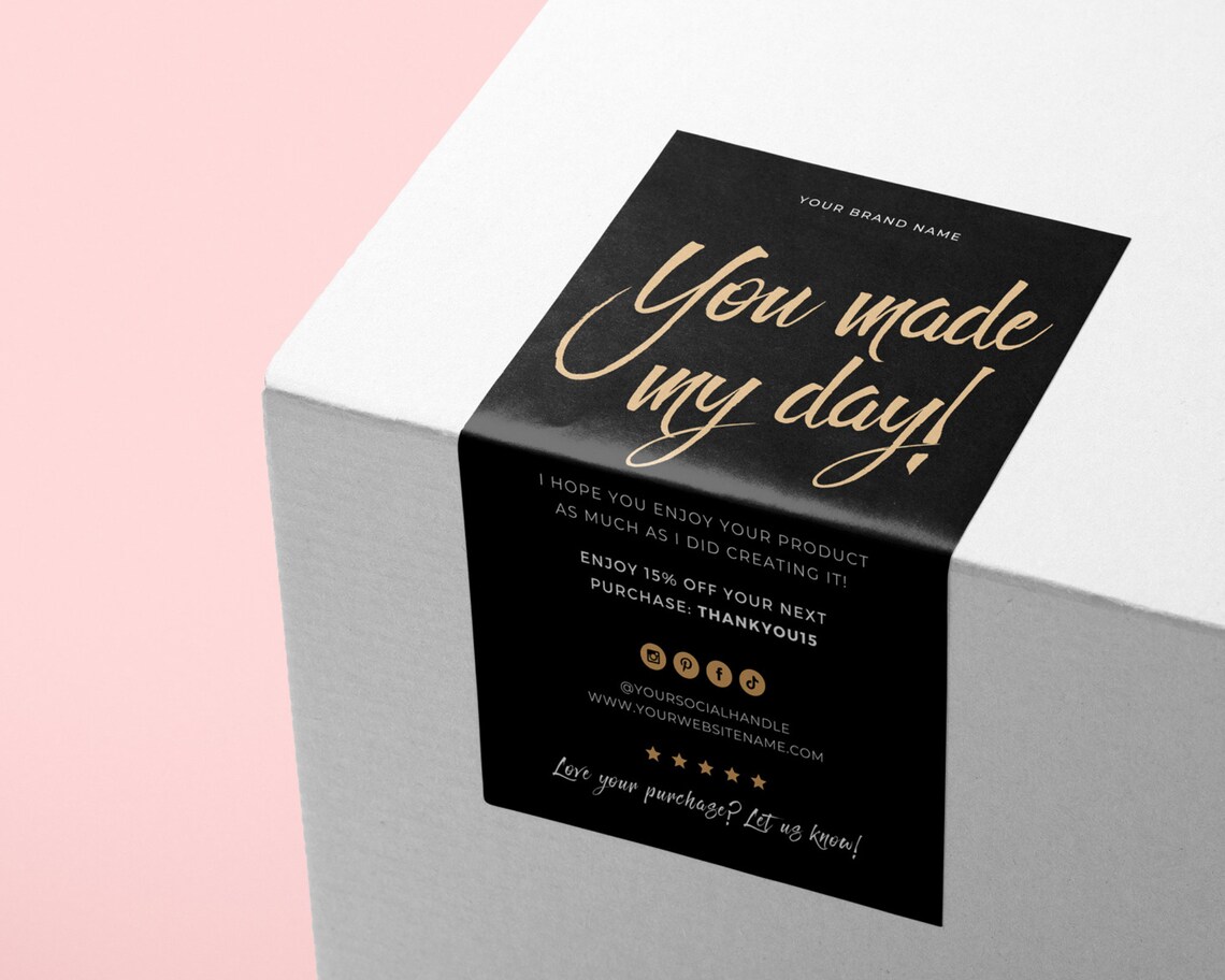 Editable Package Label Template, Custom Packaging, Box Seal, Printable ...