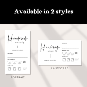 Editable Care Tags Label, Printable Clothing Care Card, Canva Template ...