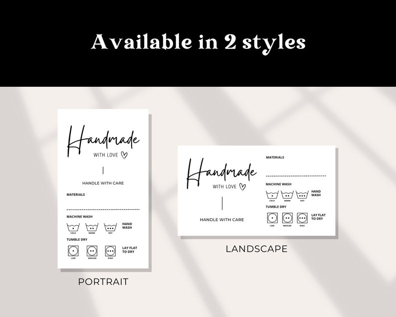 Editable Care Tags Label, Printable Clothing Care Card, Canva Template ...