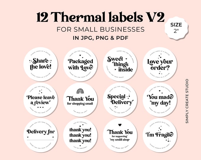 Thermal Labels V2 for Small Business Owners, Packaging Sticker Design ...