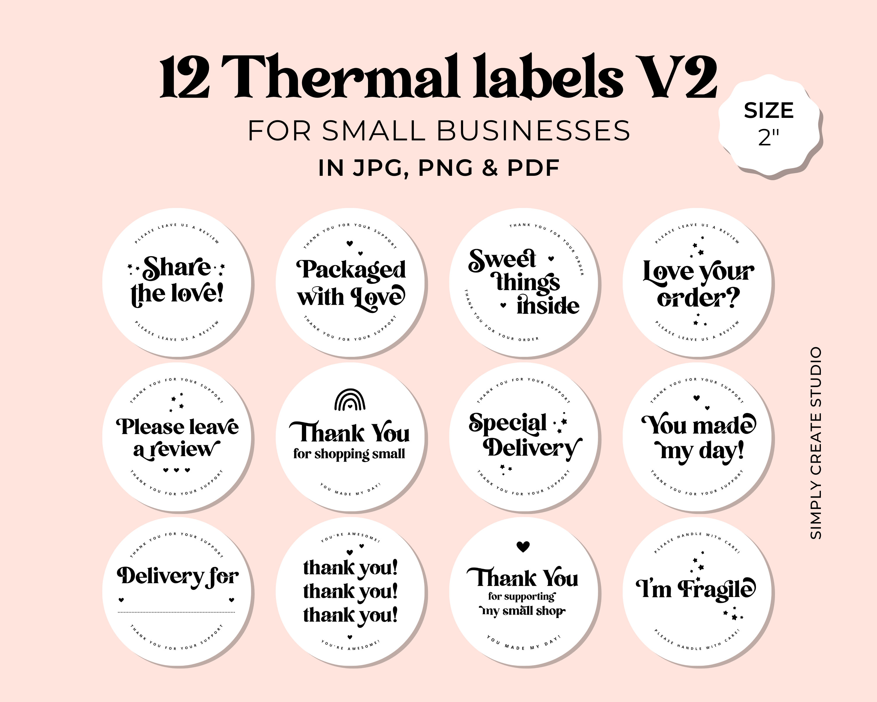 Thermal Round Labels V2 for Small Business Owners, Packaging Sticker ...