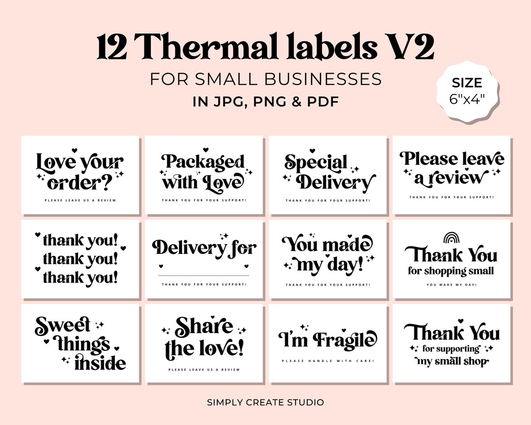 Thermal Labels V2 for Small Business Owners, Packaging Sticker Design ...