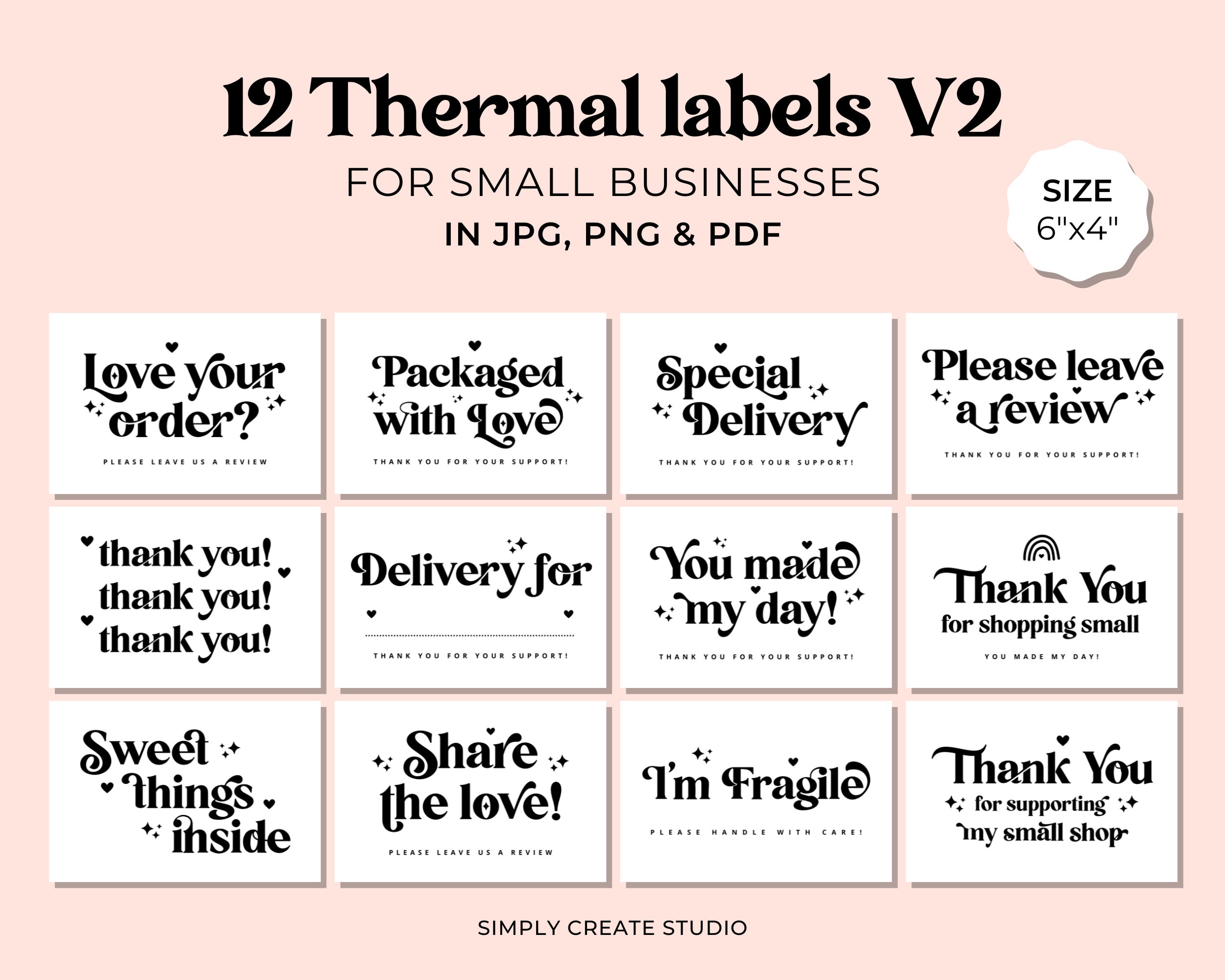 Thermal Labels V2 for Small Business Owners, Packaging Sticker Design ...