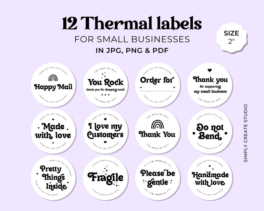 Thermal Round Labels for Small Business Owners, Packaging Sticker ...