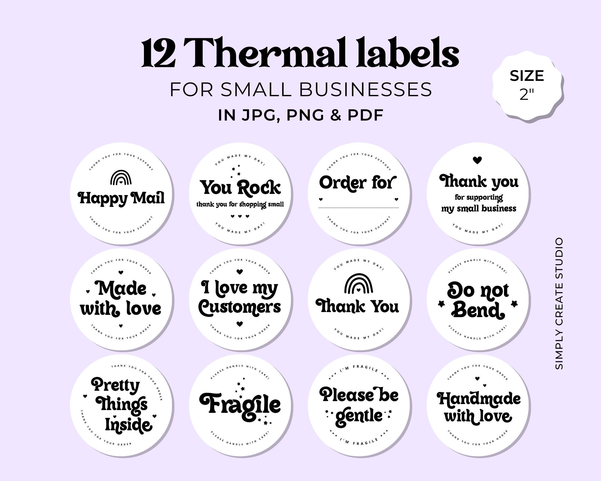Thermal Round Labels for Small Business Owners, Packaging Sticker ...
