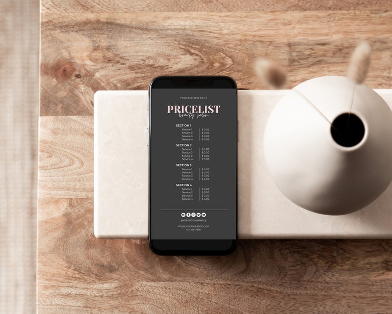 Price List Template, Editable Canva Template, Electronic Business ...