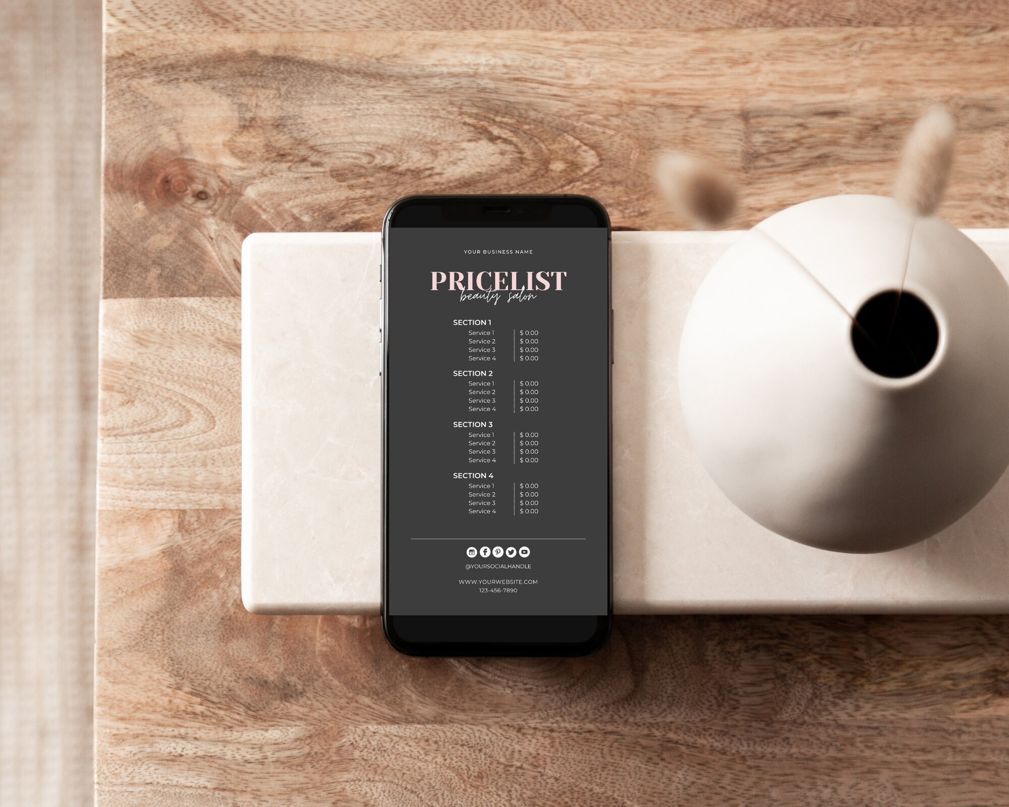 Price List Template, Editable Canva Template, Electronic Business ...