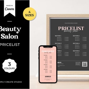 Price List Template, Editable Canva Template, Electronic Business ...
