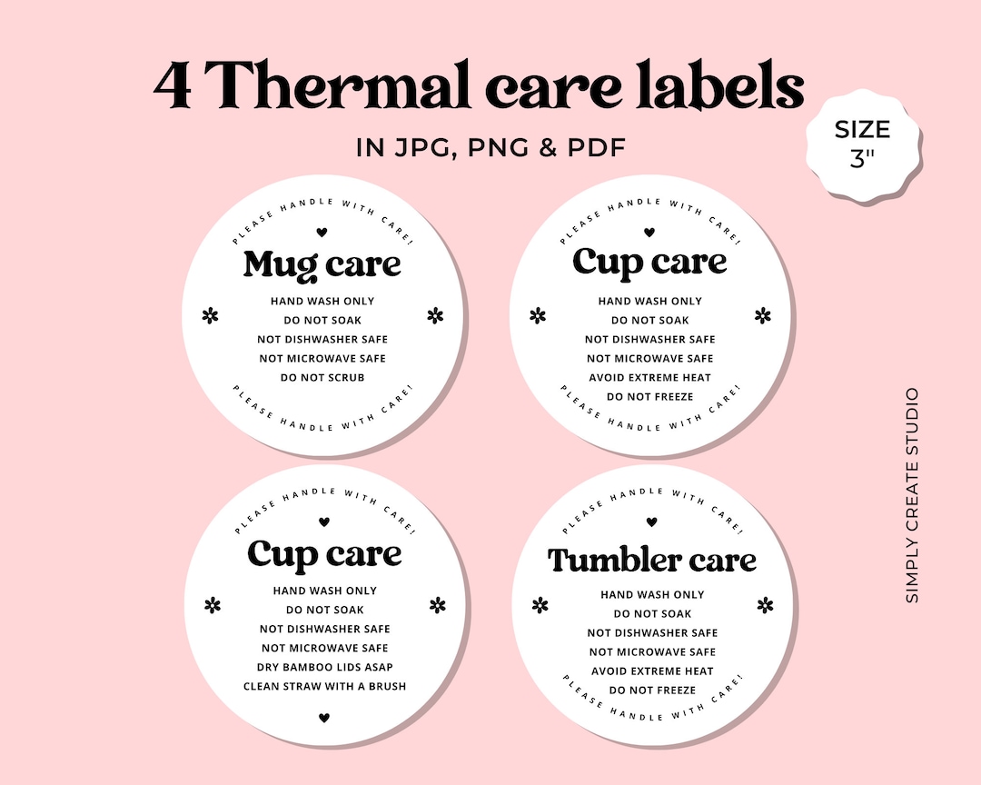 Cup Care Labels for Small Business Owners, Packaging Sticker Design ...