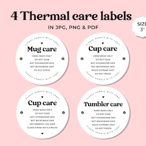 Cup Care Labels for Small Business Owners, Packaging Sticker Design ...