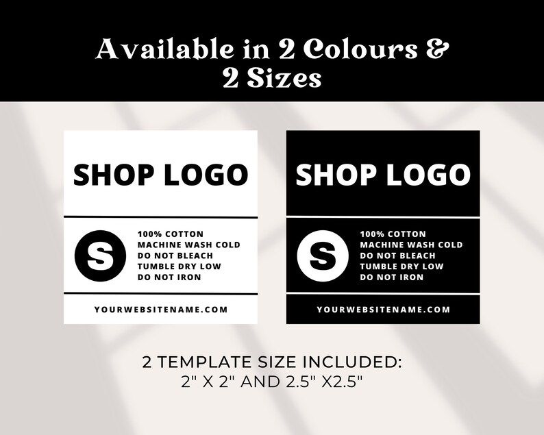 Editable Clothing Tag Template, T-shirt Neck Label, Garment Care Tag ...