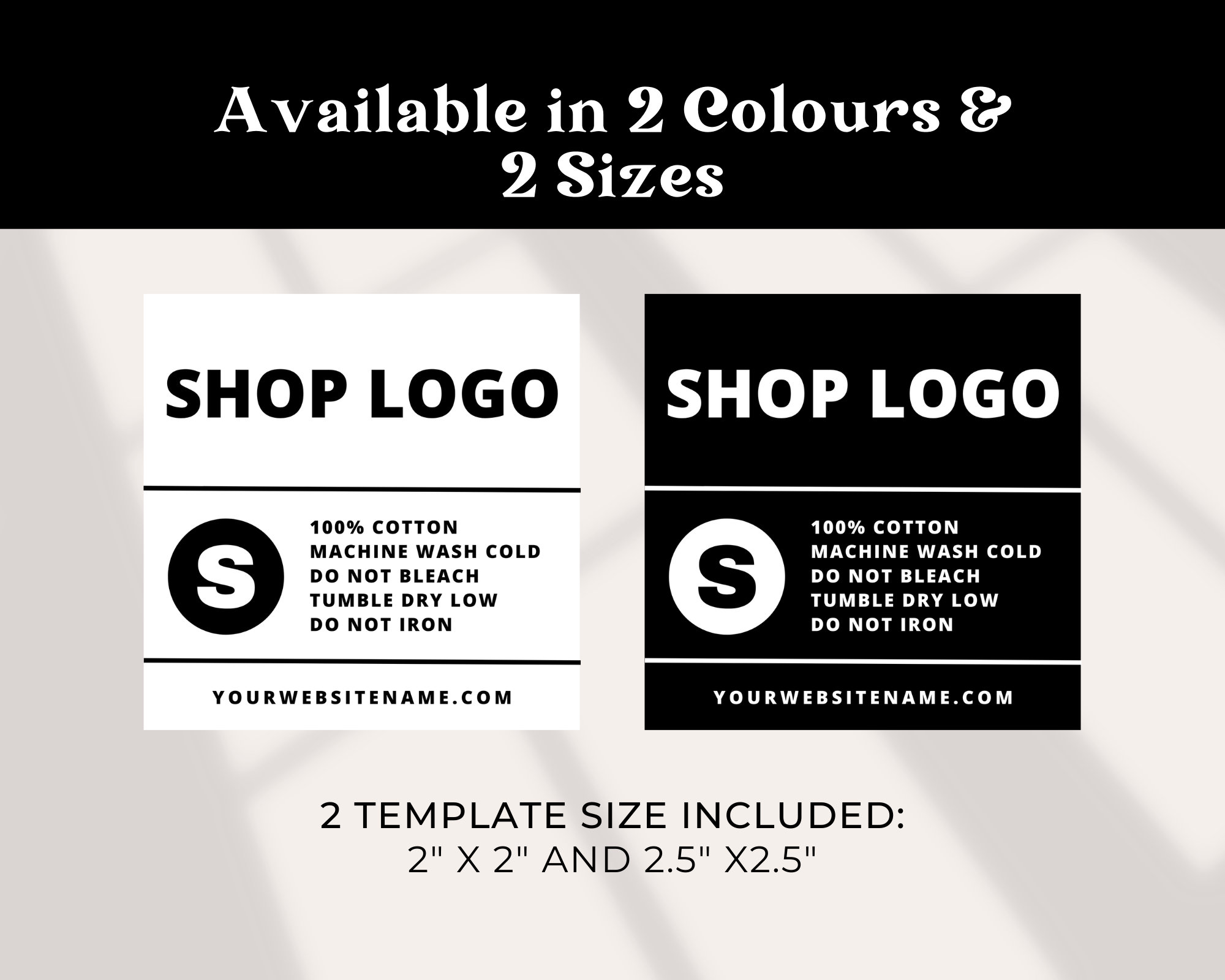 Editable Clothing Tag Template, T-shirt Neck Label, Garment Care Tag ...