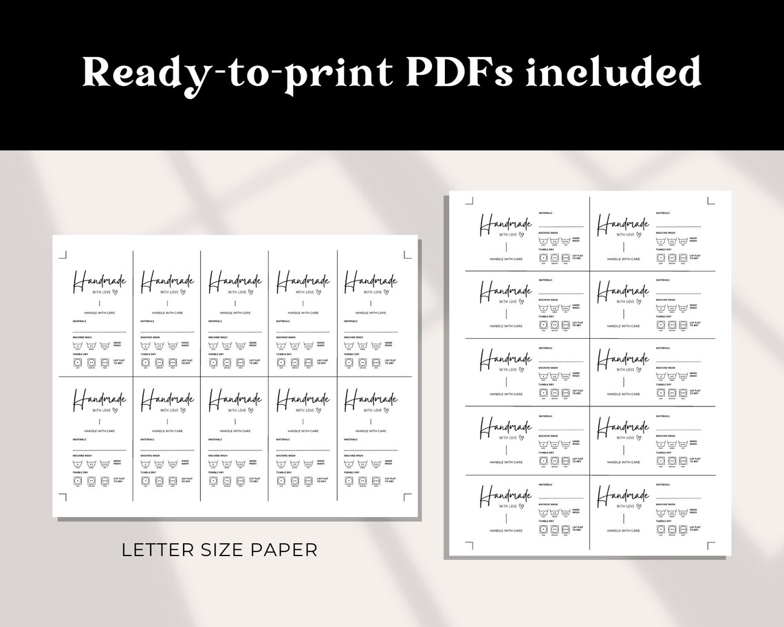 Editable Care Tags Label, Printable Clothing Care Card, Canva Template ...