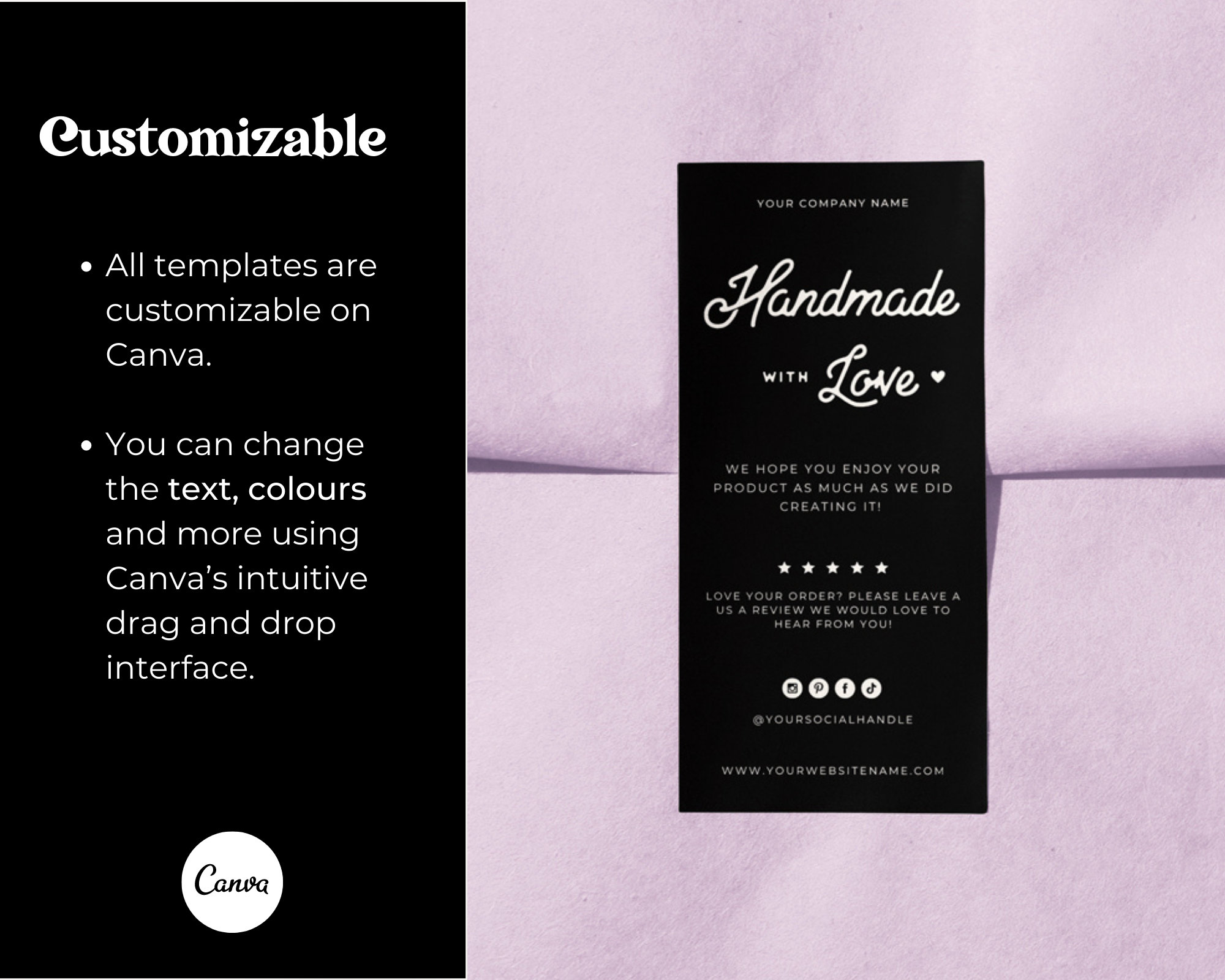 Editable Label Template Custom Packaging Box Seal Printable - Etsy