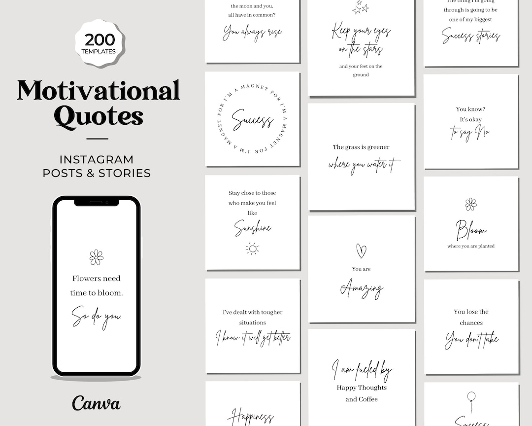 Inspirational Quotes for Canva Templates, Motivational Quote Bundle ...