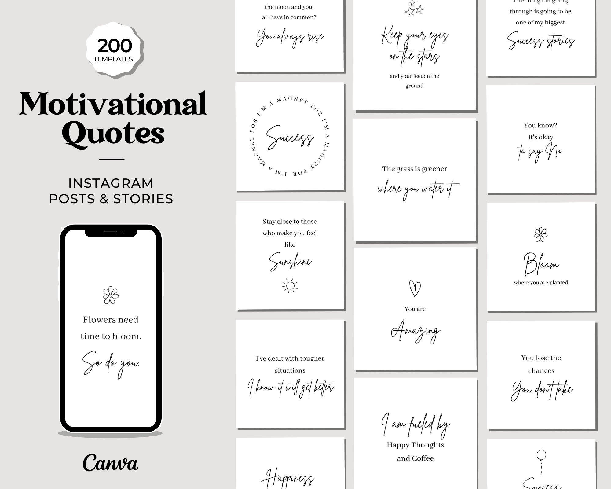 Inspirational Quotes for Canva Templates, Motivational Quote Bundle ...