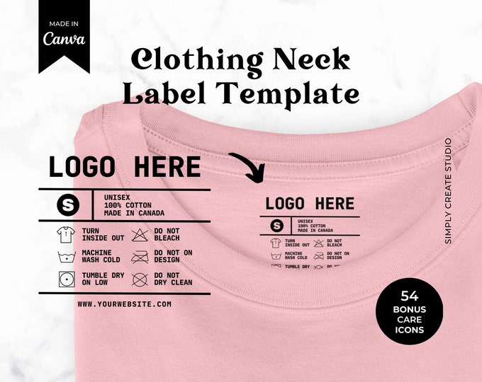 Editable Care Tags Label, Printable Clothing Care Card, Canva Template ...