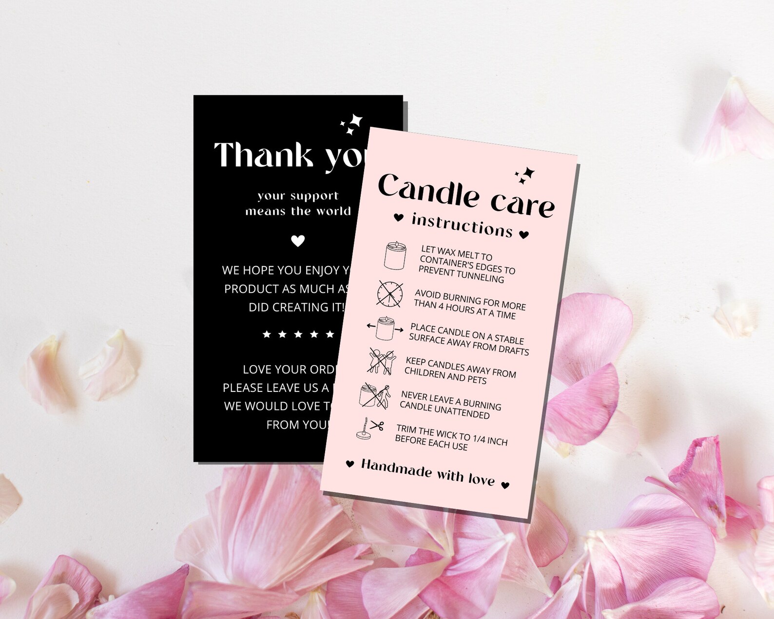 Care Card Bundle, Printable Cup Care Instructions, Vinyl Decal, Shirt ...