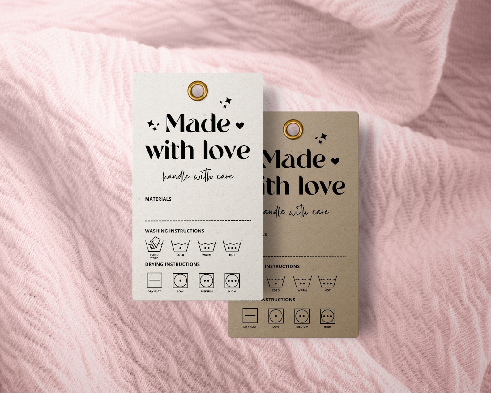 Editable Care Tags Label, Printable Clothing Care Card, Canva Template ...
