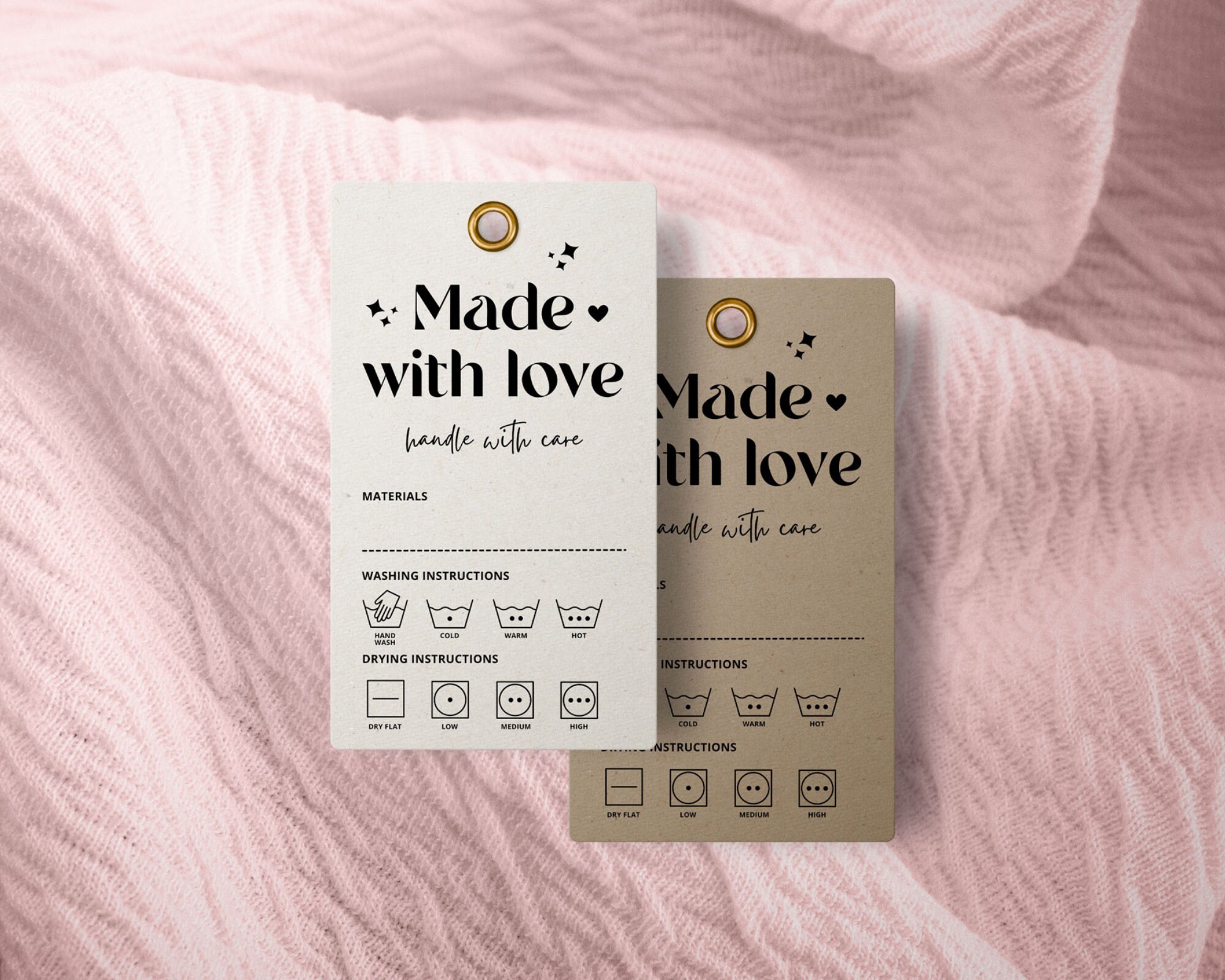 Editable Care Tags Label, Printable Clothing Care Card, Canva Template ...