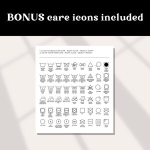 Editable Care Tags Label, Printable Clothing Care Card, Canva Template ...
