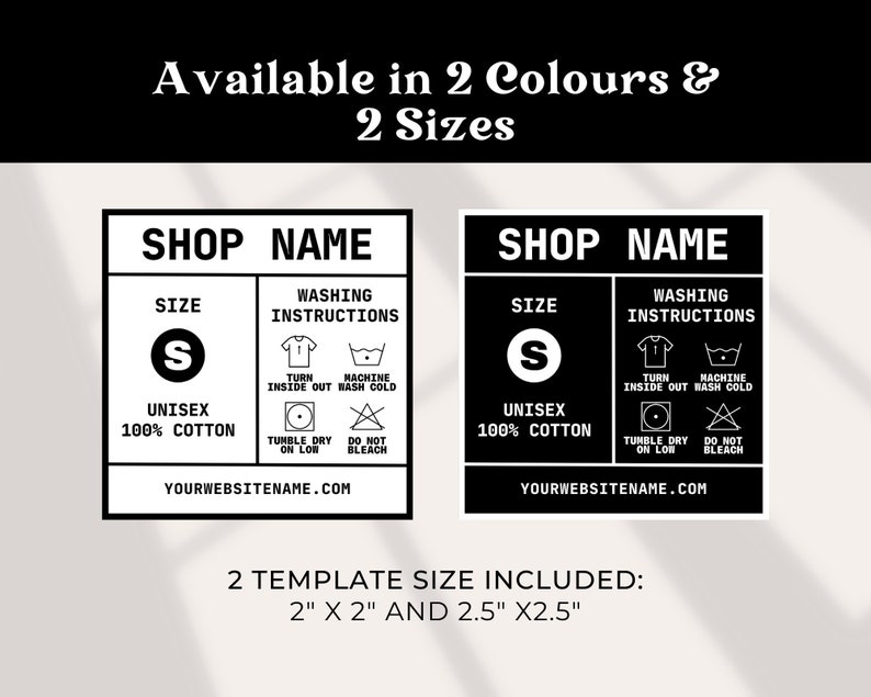 Editable Clothing Tag Template, T-shirt Neck Label, Garment Care Tag ...