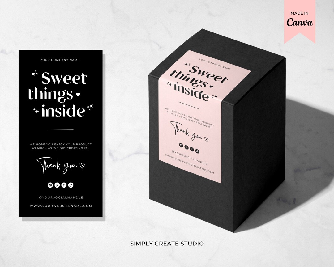 Editable Label Template, Custom Packaging, Box Seal, Printable Parcel ...