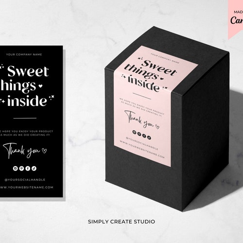 Editable Label Template Custom Packaging Box Seal Printable - Etsy