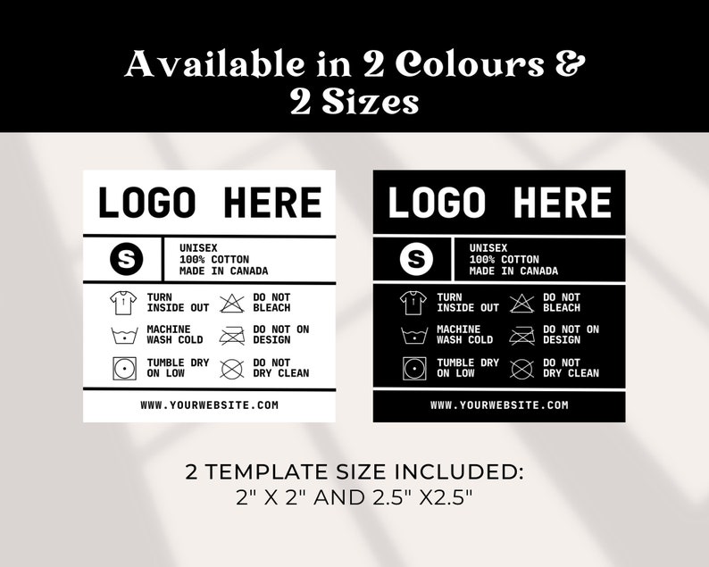 Editable Clothing Tag Template T-shirt Neck Label Garment - Etsy