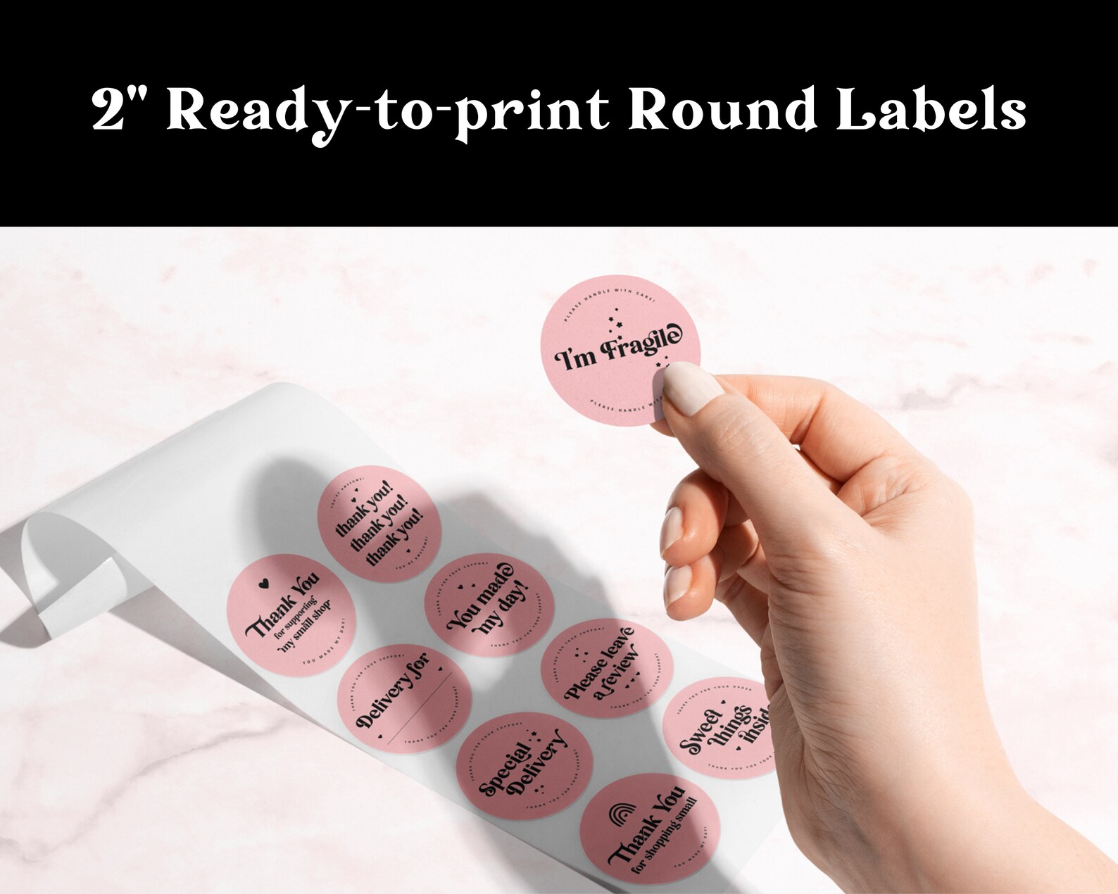Thermal Round Labels V2 for Small Business Owners, Packaging Sticker Design, Mail Shipping ...