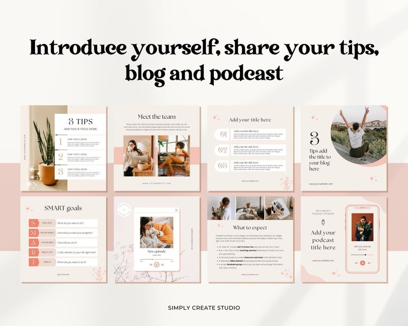 Coaching Instagram Posts, Canva Template, Life Coach Instagram Template ...