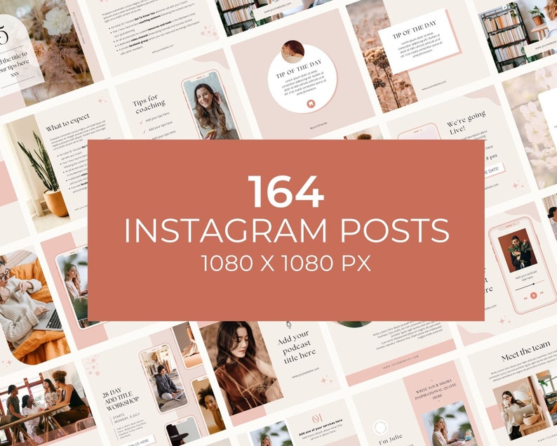Coaching Instagram Posts, Canva Template, Life Coach Instagram Template ...