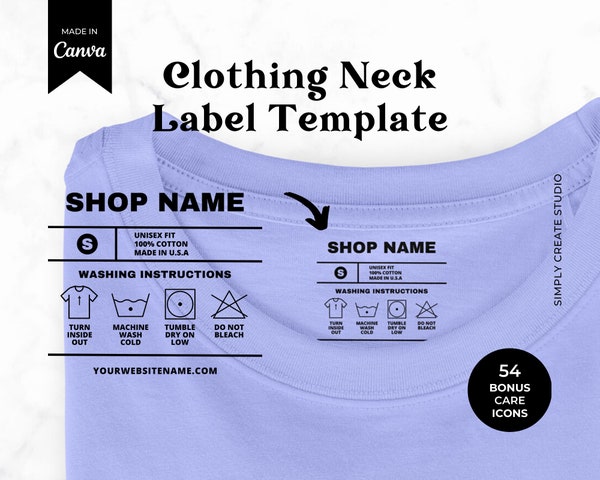 9 Neck Label Templates, No Canva Needed Digital Download Post Create ...