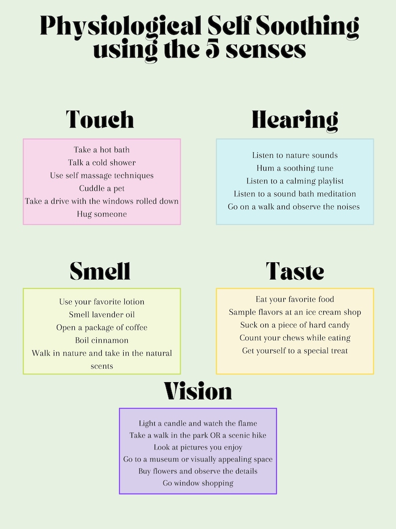 Physiological Self Soothing Techniques - Etsy