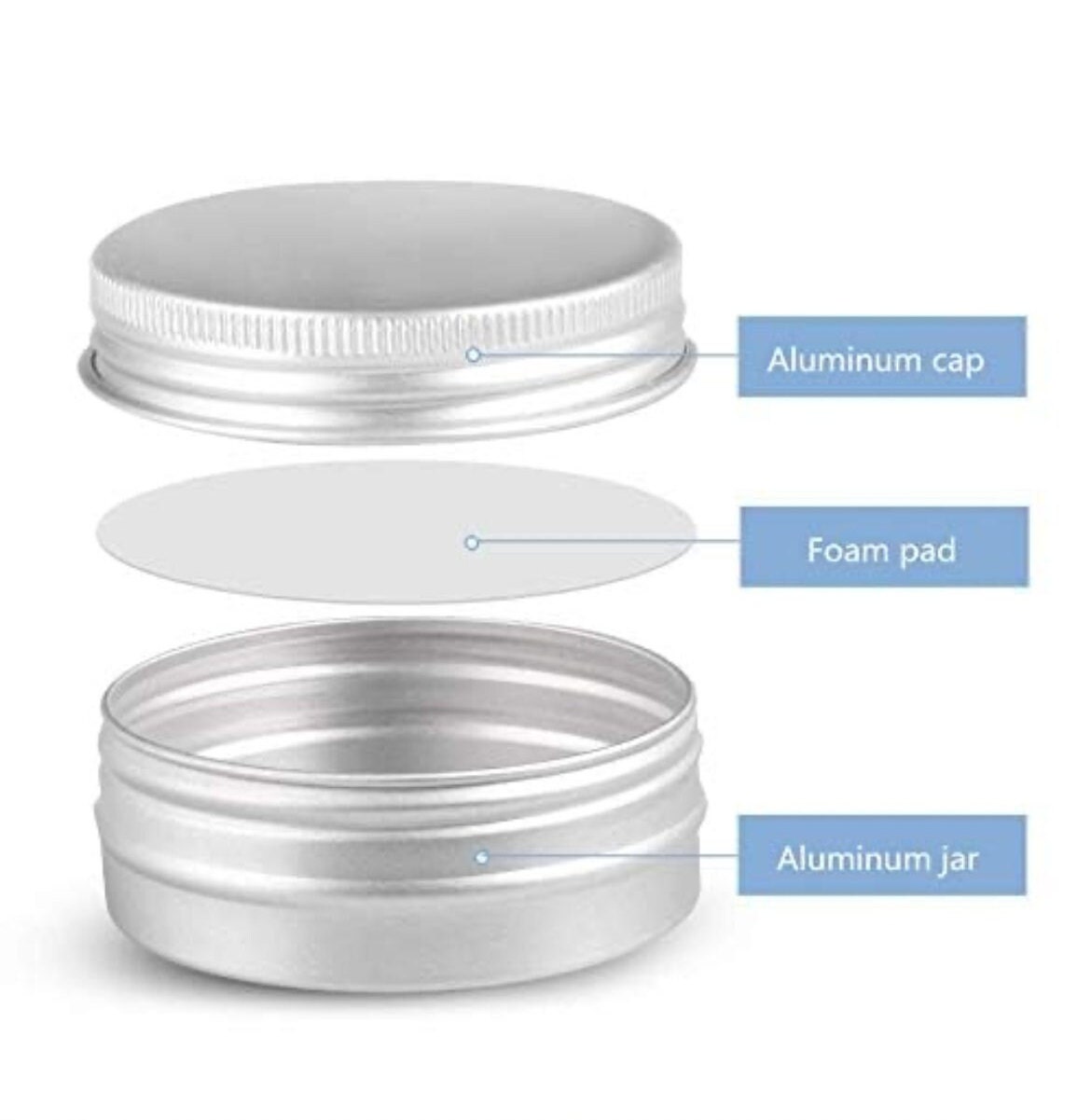 Qty. 201 Oz. Tins Silver Aluminum Tins Cans Screw Top Round Steel Tins ...