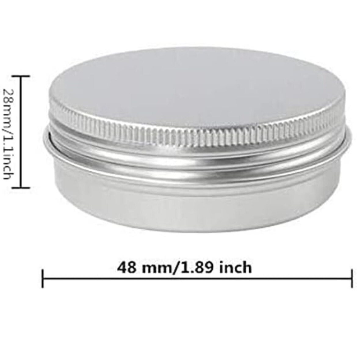 Qty. 201 Oz. Tins Silver Aluminum Tins Cans Screw Top Round Steel Tins ...