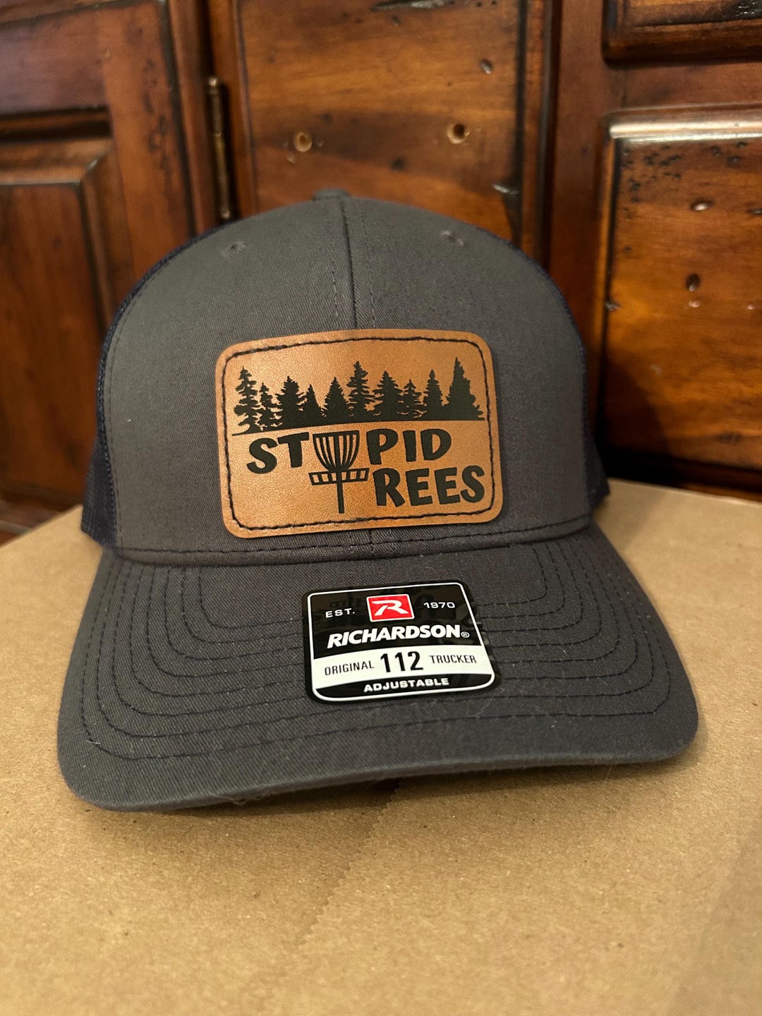 Disc Golf Custom Leather Patch Hat/basket/hat Color Options, Stupid ...