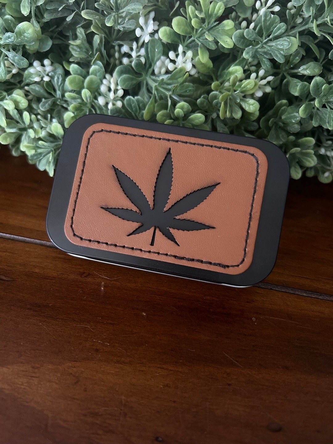 Weed Storage Tin, Altoid, Gift, Friend, Marijuana Leaf, Leather, Custom ...