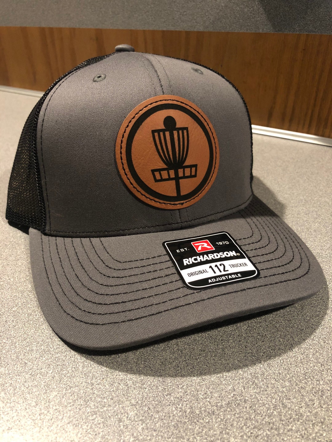 Disc Golf Custom Leather Patch Hat/basket/hat Color Options - Etsy