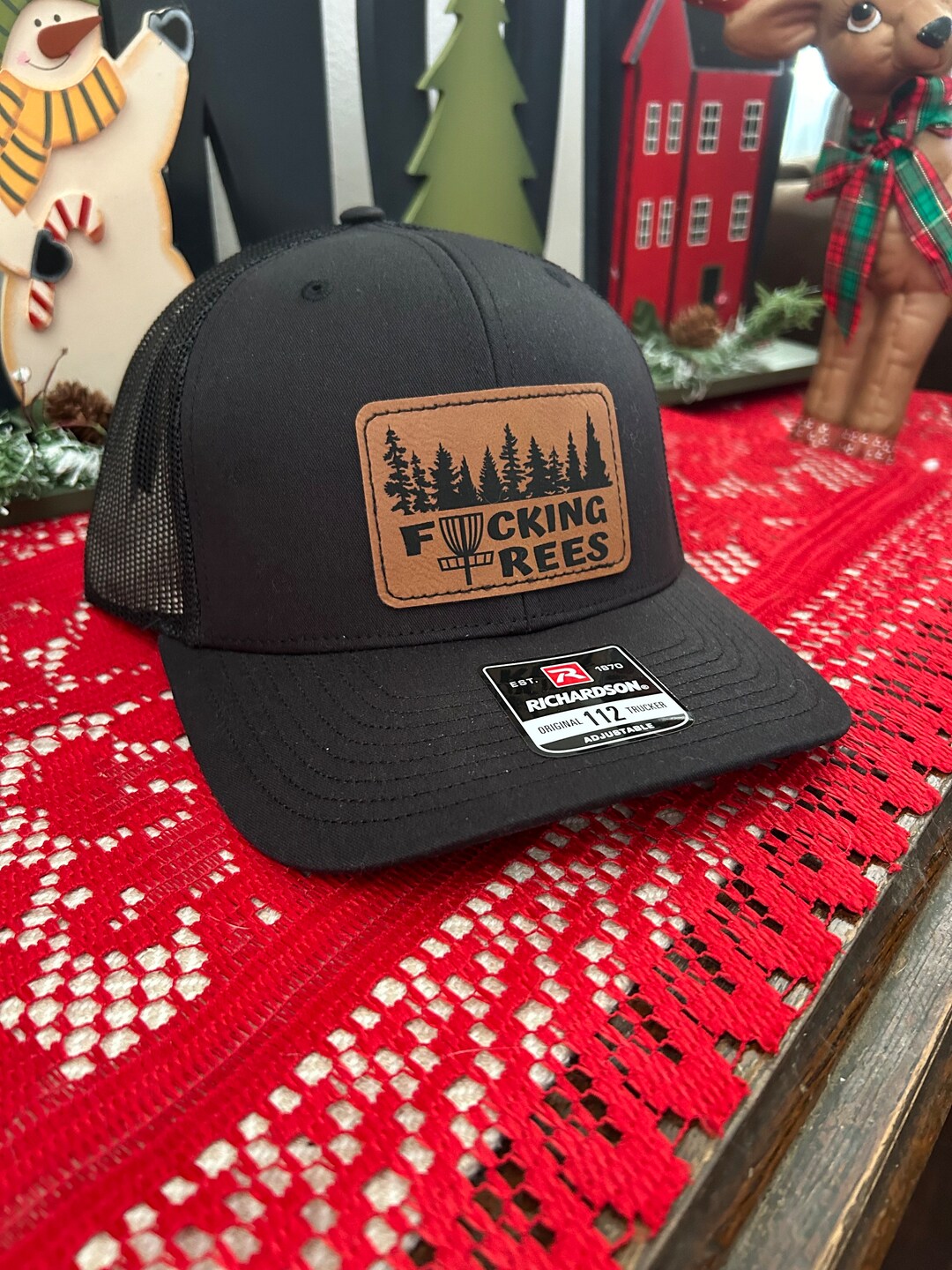 Disc Golf Custom Leather Patch Hat/basket/hat Color Options, Fucking ...