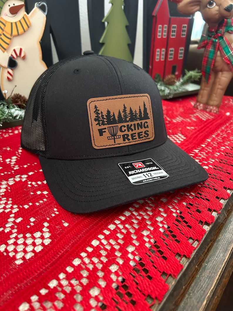 Disc Golf Custom Leather Patch Hat/basket/hat Color Options, Fucking ...