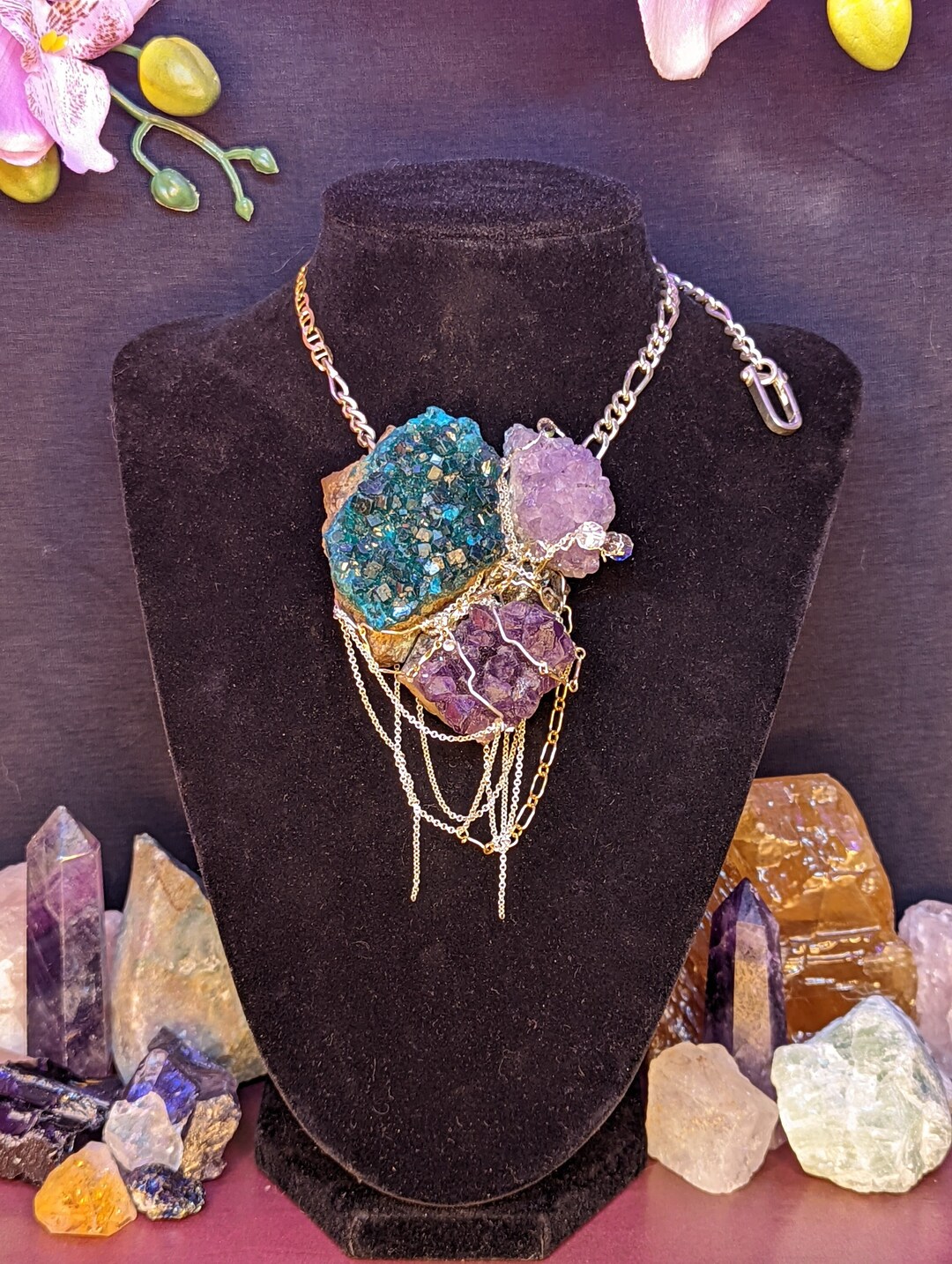 Dipotase Crystal Necklace respect, Princess Length, Healing, Protection ...