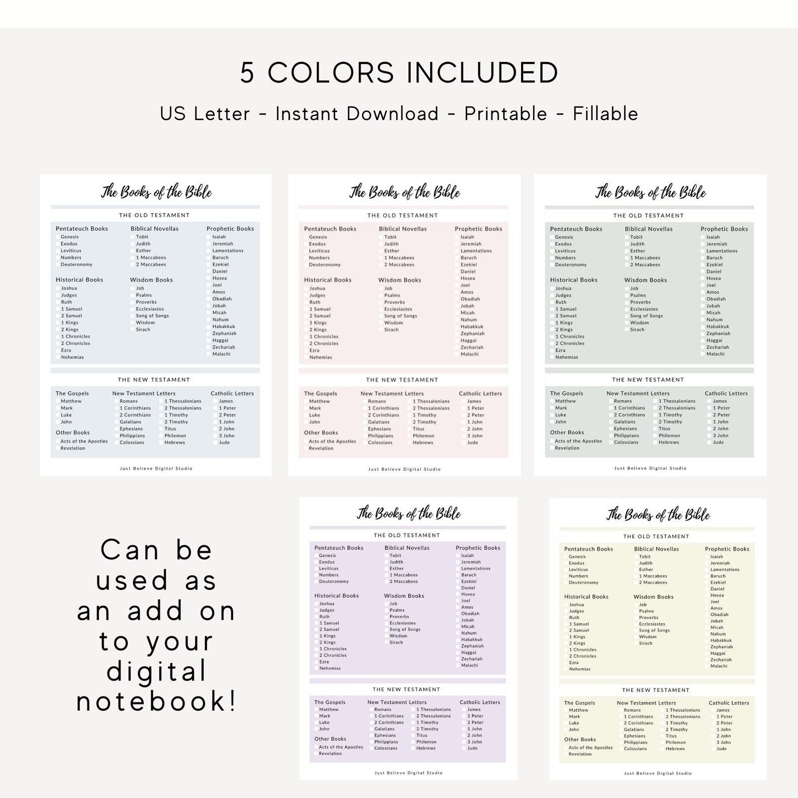 Catholic Bible Books, Books of the Bible for Goodnotes or Print - Etsy