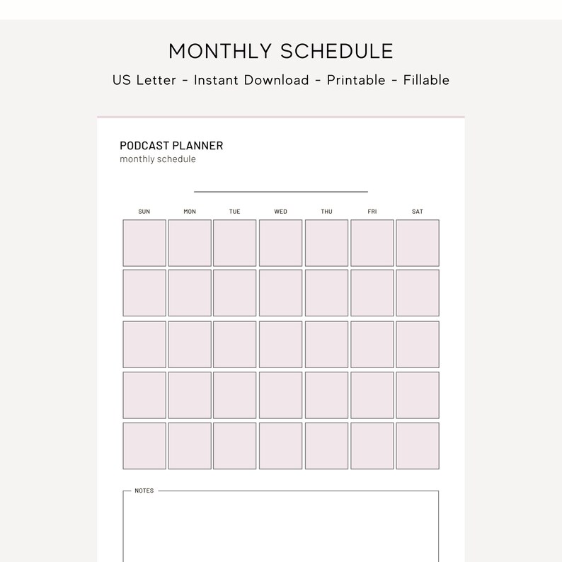 Podcast Planner BUNDLE Pack, Podcast Template Monthly Content, Podcast ...